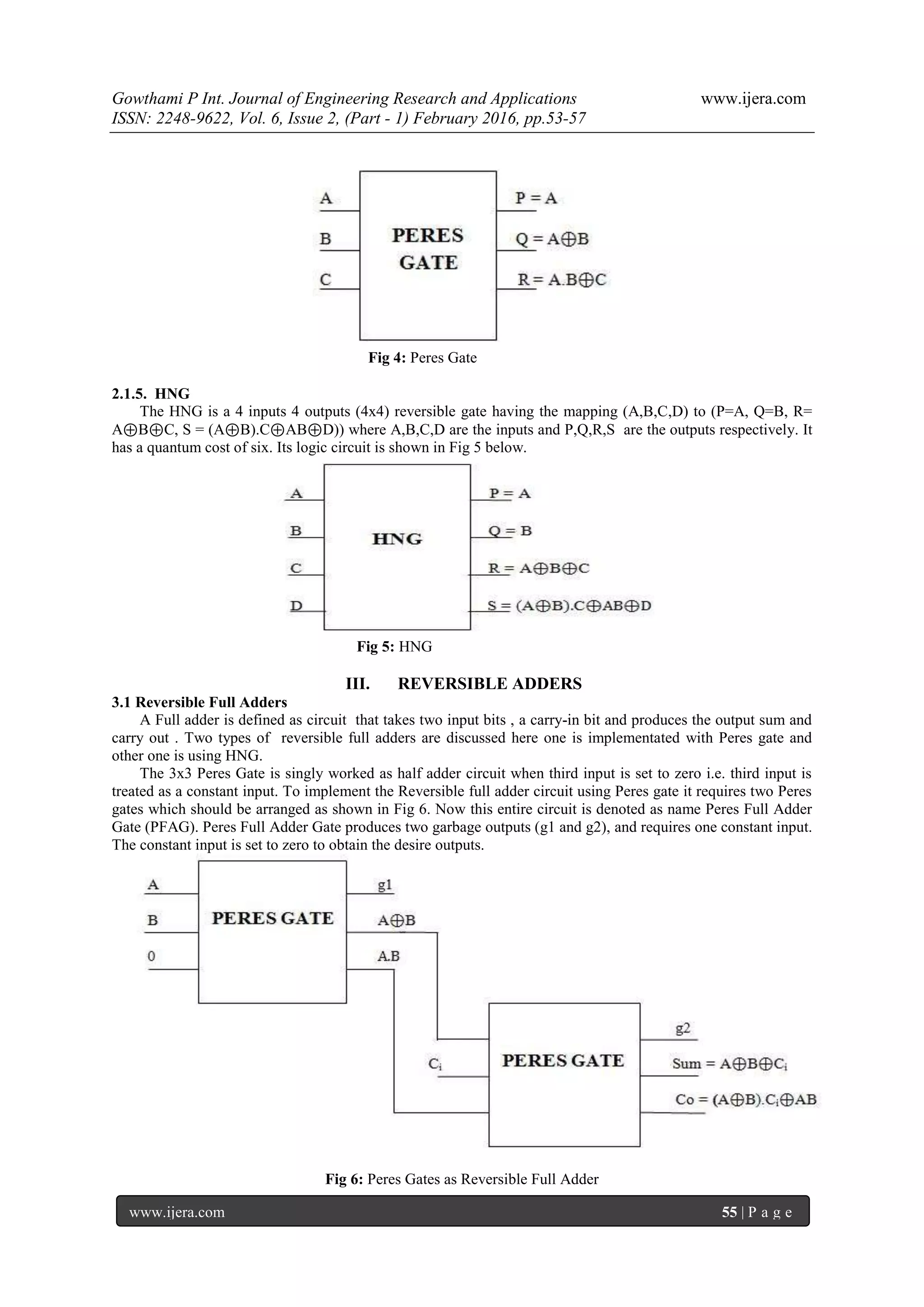 Design of Digital Adder Using Reversible Logic | PDF