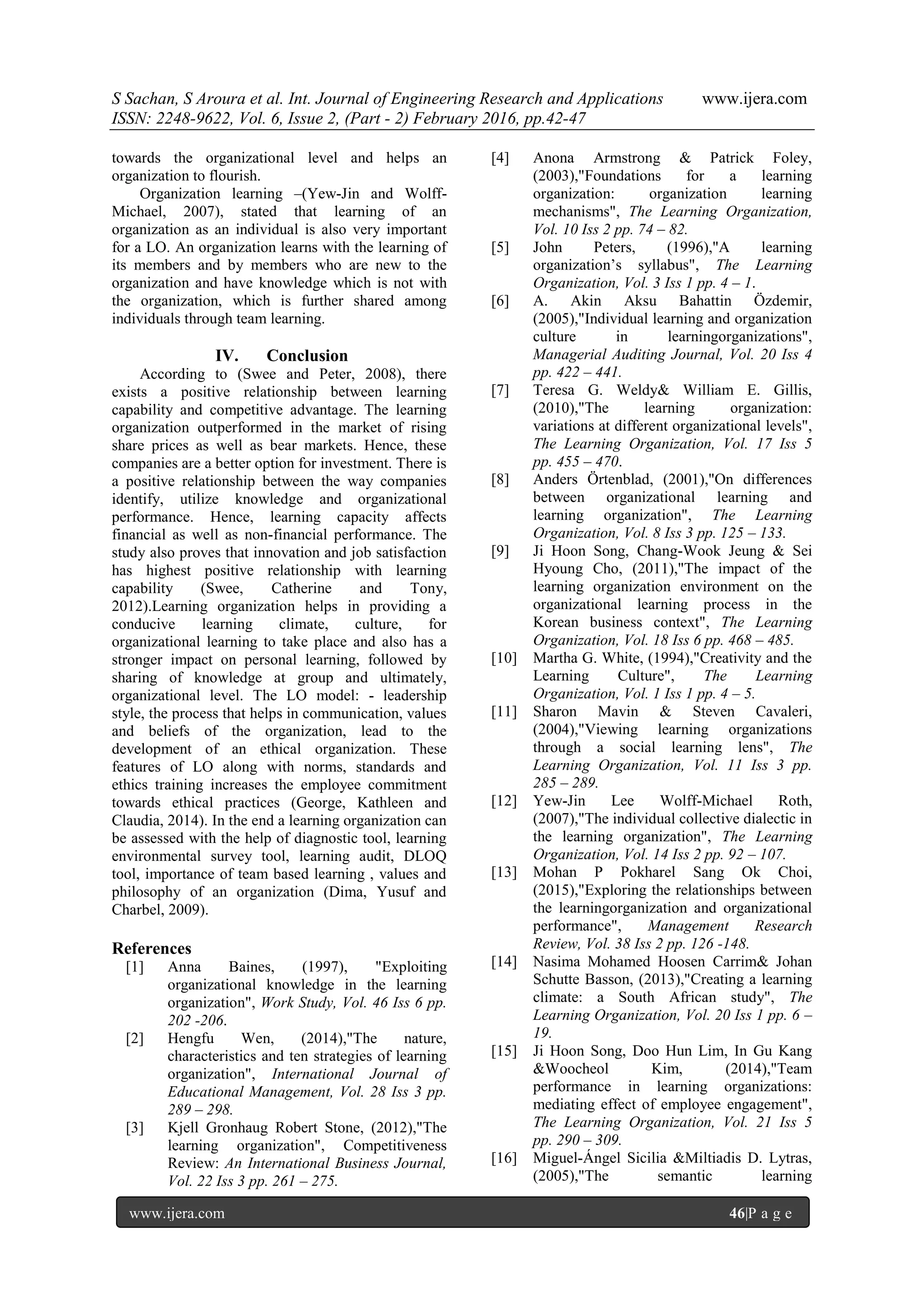 Concept of Learning Organization: Facilitators and Flow of Learning | PDF