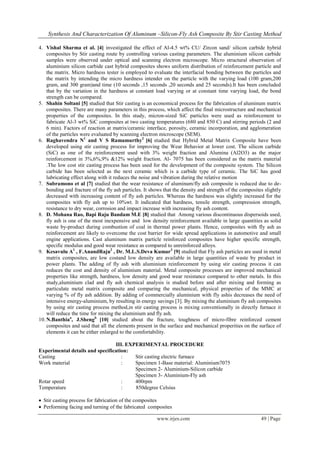 Synthesis And Characterization of Aluminum –Silicon-Fly Ash Composite ...