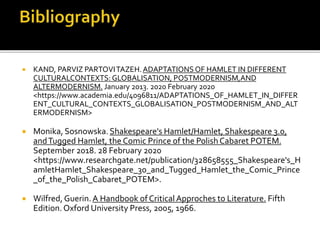 Cultural study of hamlet | PPTX