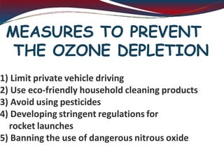 ozone depletion in nature decreasing by human | PPT