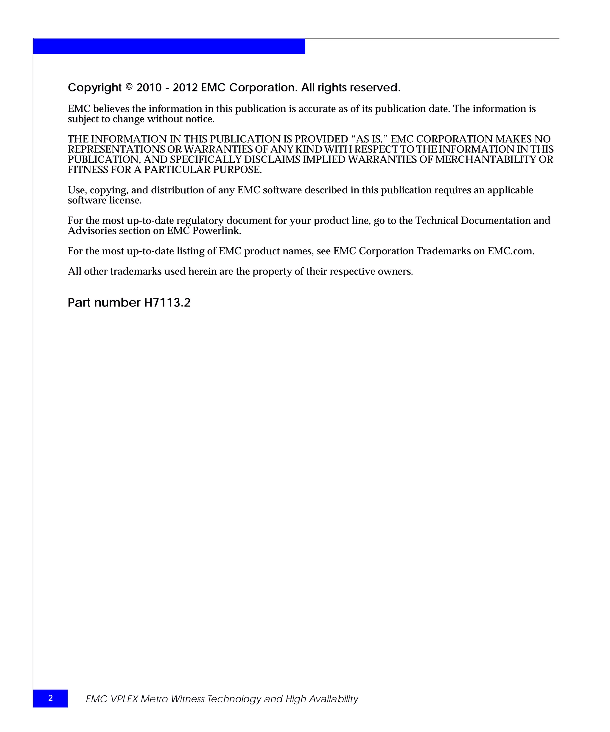 TechBook: EMC VPLEX Metro Witness Technology and High Availability | PDF