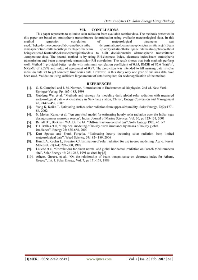 Data Analytics on Solar Energy Using Hadoop | PDF