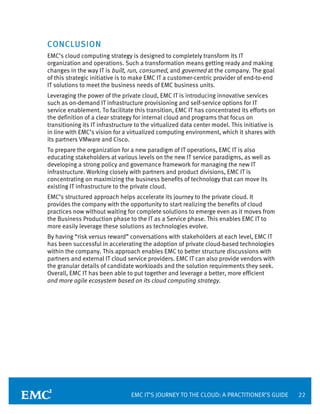 EMC IT's Journey to the Private Cloud: A Practitioner's Guide | PDF