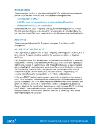 EMC IT's Journey to the Private Cloud: A Practitioner's Guide | PDF | Cloud Computing | Internet