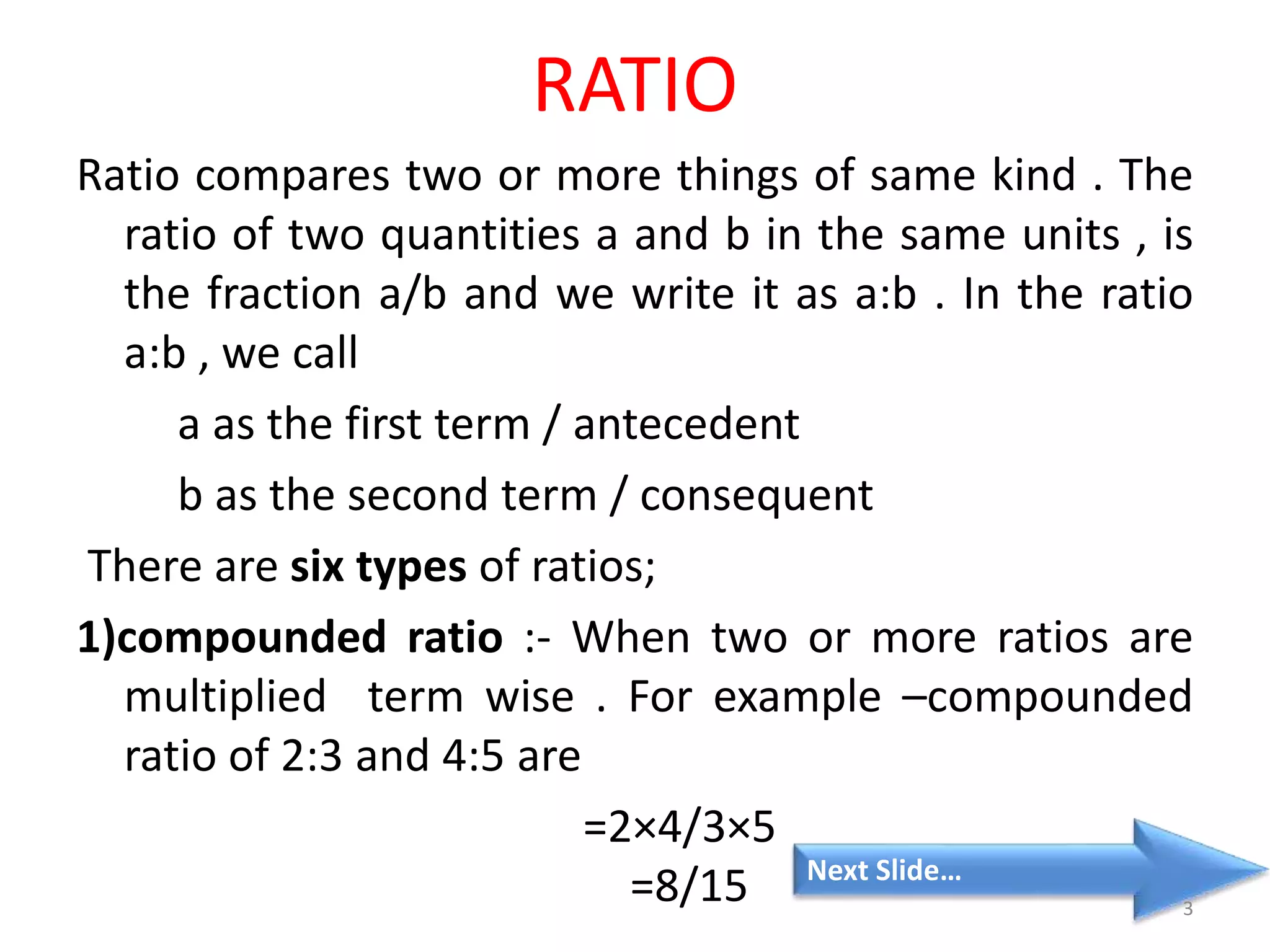 Programed instructional material: ratio | PPTX