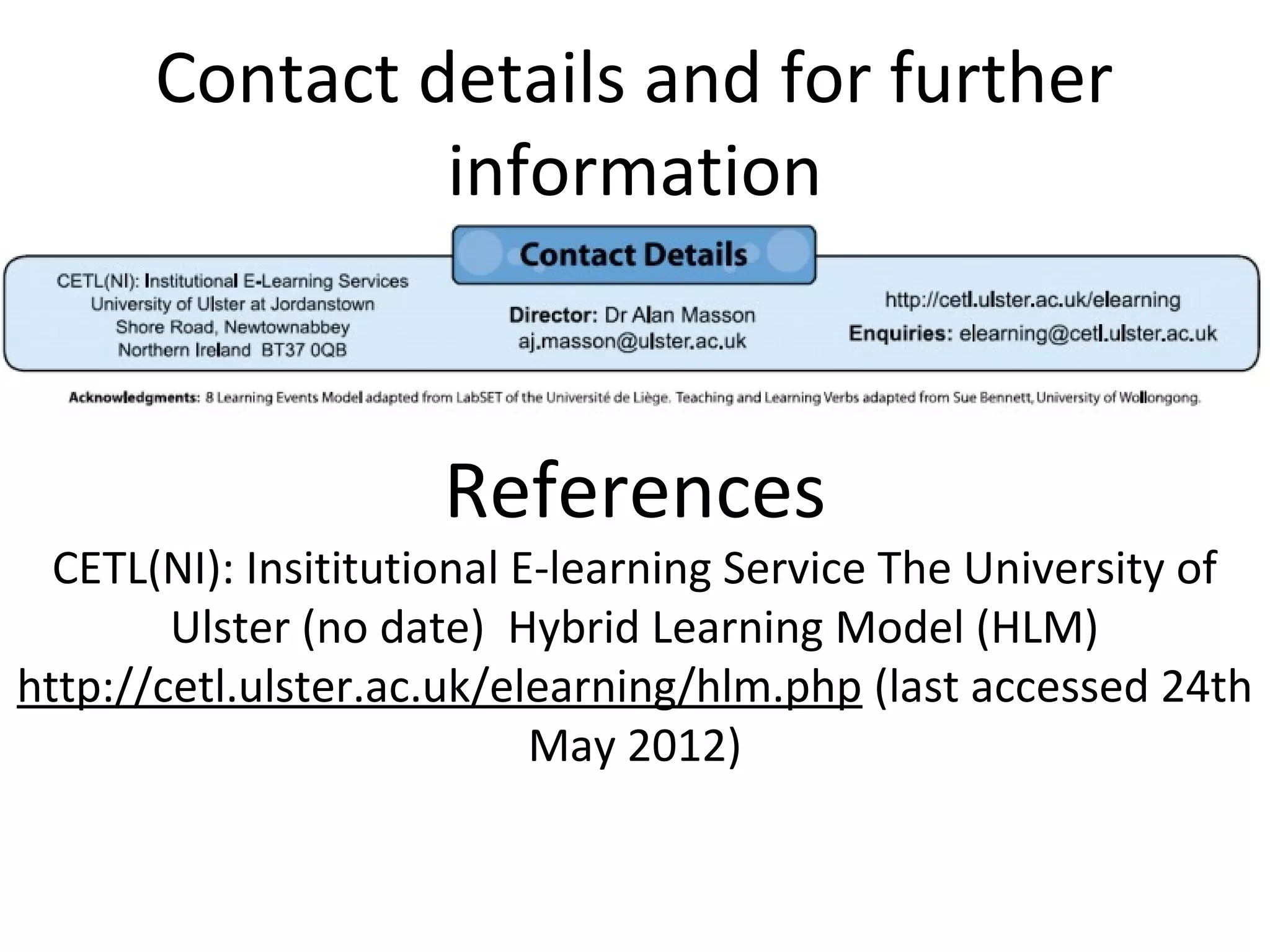 H800 TMA02 hybrid learning model (hlm) 2003 version | PPT