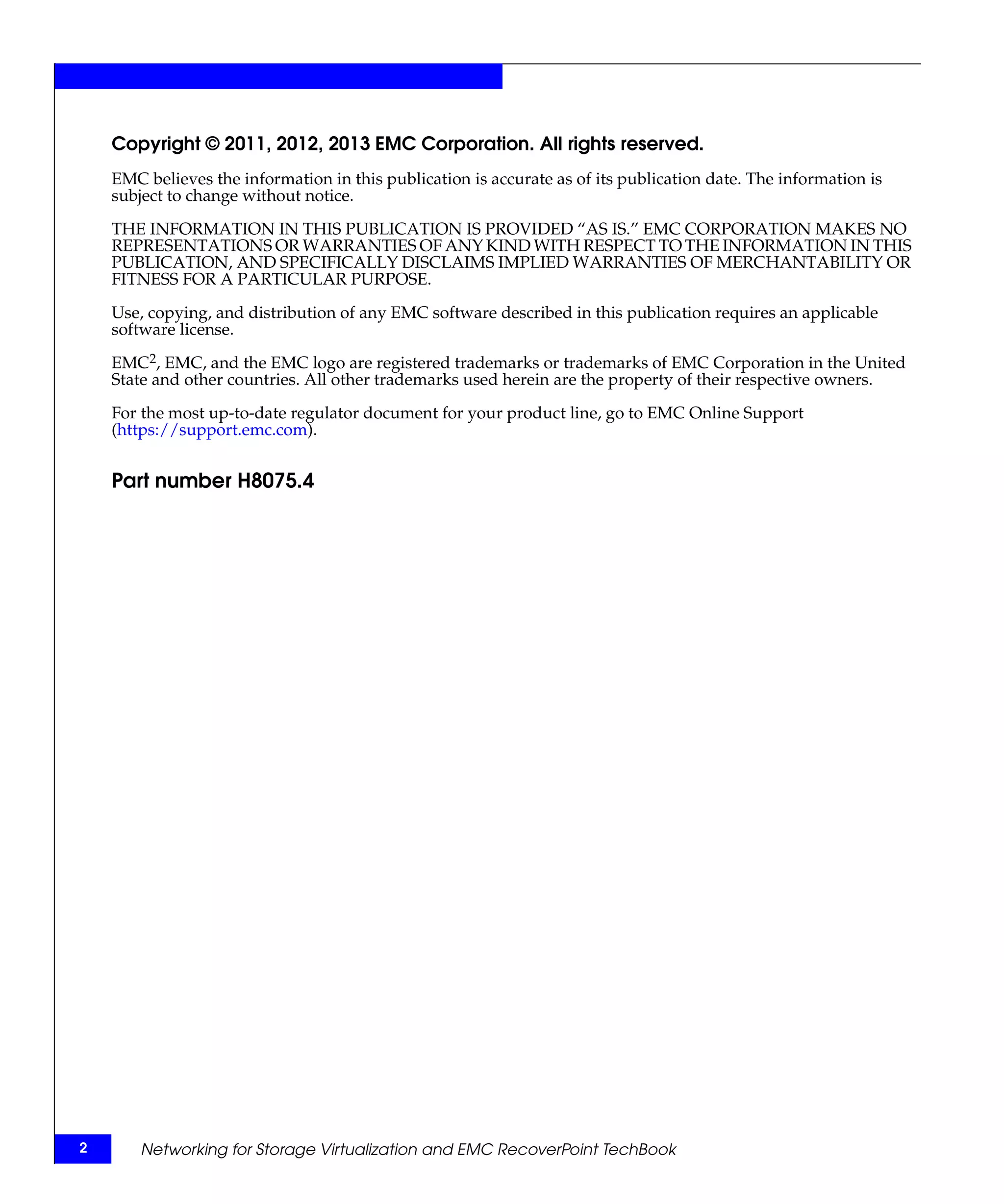 Networking for Storage Virtualization and EMC RecoverPoint TechBook | PDF