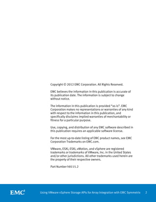 White Paper: Using VMware Storage APIs for Array Integration with EMC Symmetrix | PDF