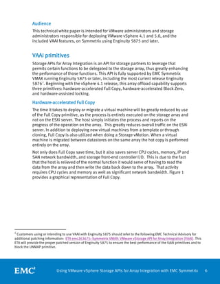 White Paper: Using VMware Storage APIs for Array Integration with EMC Symmetrix | PDF