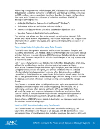 EMC IT's Journey to Cloud : BUSINESS PRODUCTION BACKUP & RECOVERY SYSTEMS | PDF