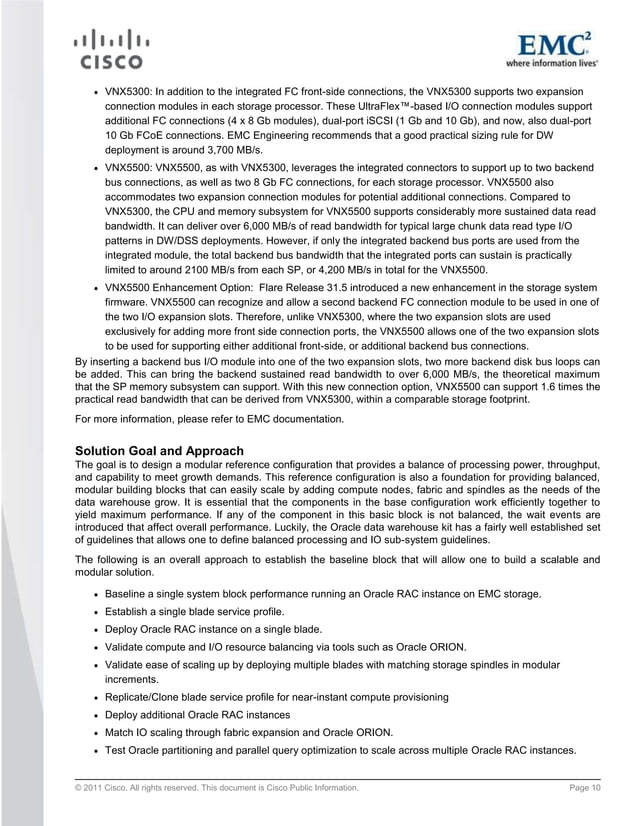 Data Warehouse Scalability Using Cisco Unified Computing System and Oracle Real Application ...