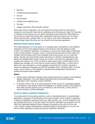White Paper: Best Practices for Data Replication with EMC Isilon SyncIQ | PDF