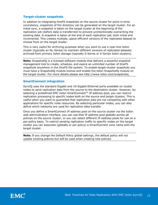 White Paper: Best Practices for Data Replication with EMC Isilon SyncIQ ...