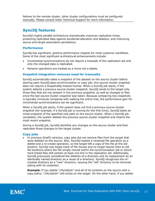 White Paper: Best Practices for Data Replication with EMC Isilon SyncIQ | PDF
