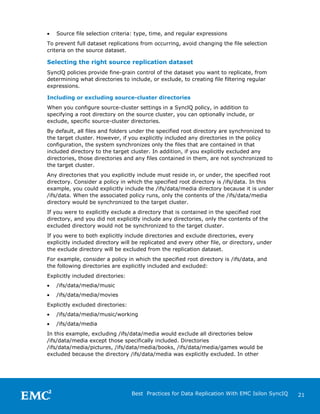 White Paper: Best Practices for Data Replication with EMC Isilon SyncIQ ...