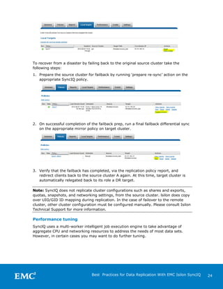 White Paper: Best Practices for Data Replication with EMC Isilon SyncIQ ...