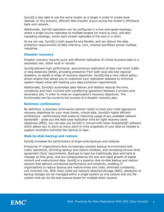 White Paper: Best Practices for Data Replication with EMC Isilon SyncIQ | PDF