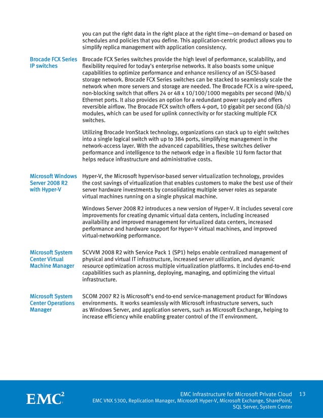 White Paper: EMC Infrastructure for Microsoft Private Cloud | PDF