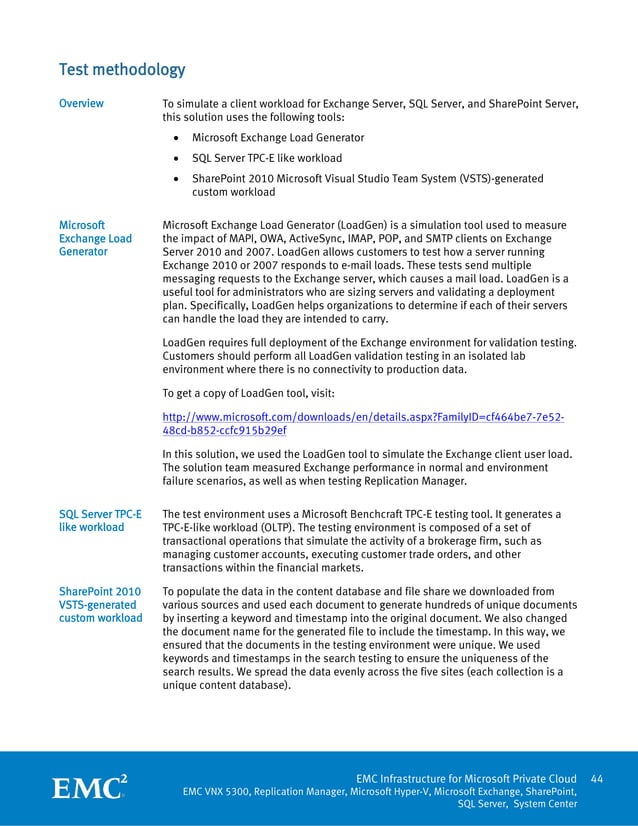 White Paper: EMC Infrastructure for Microsoft Private Cloud | PDF