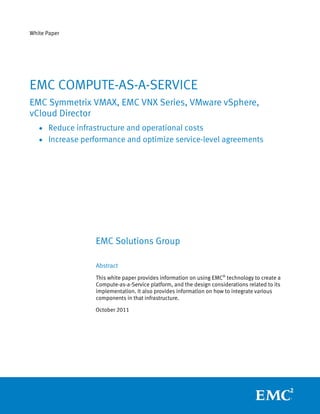 White Paper: EMC Compute-as-a-Service | PDF