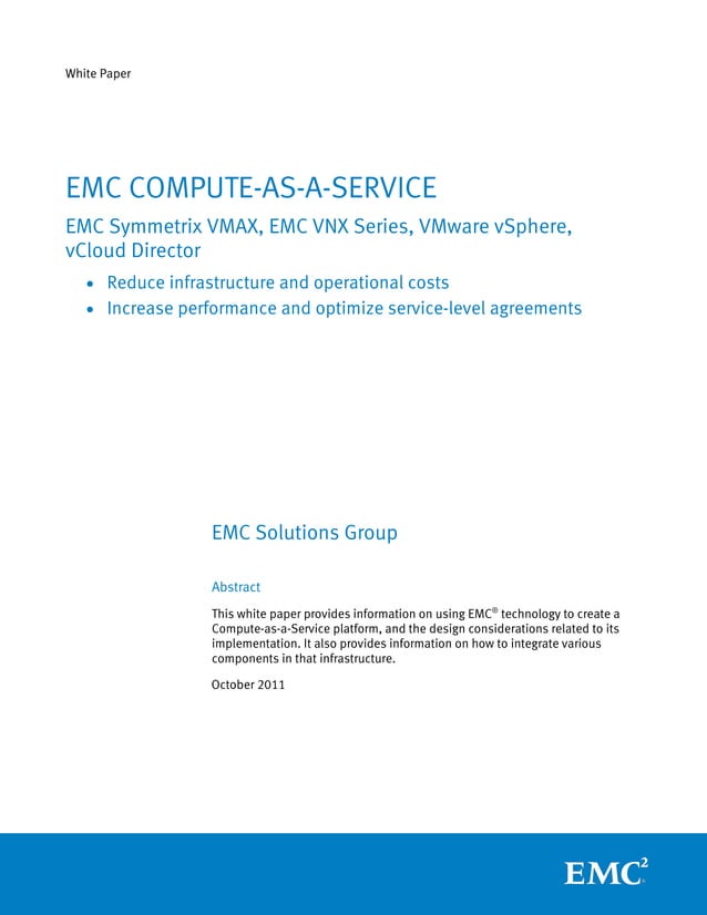 White Paper: EMC Compute-as-a-Service | PDF