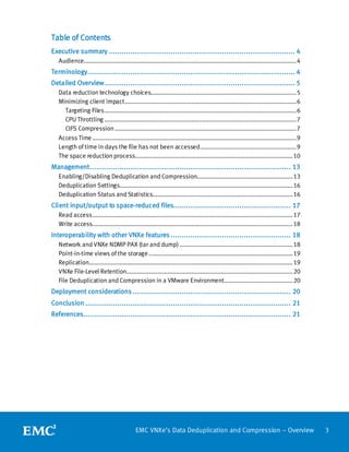 White Paper: EMC VNXe File Deduplication and Compression | PDF