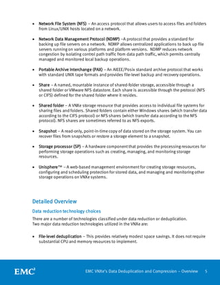 White Paper: EMC VNXe File Deduplication and Compression | PDF