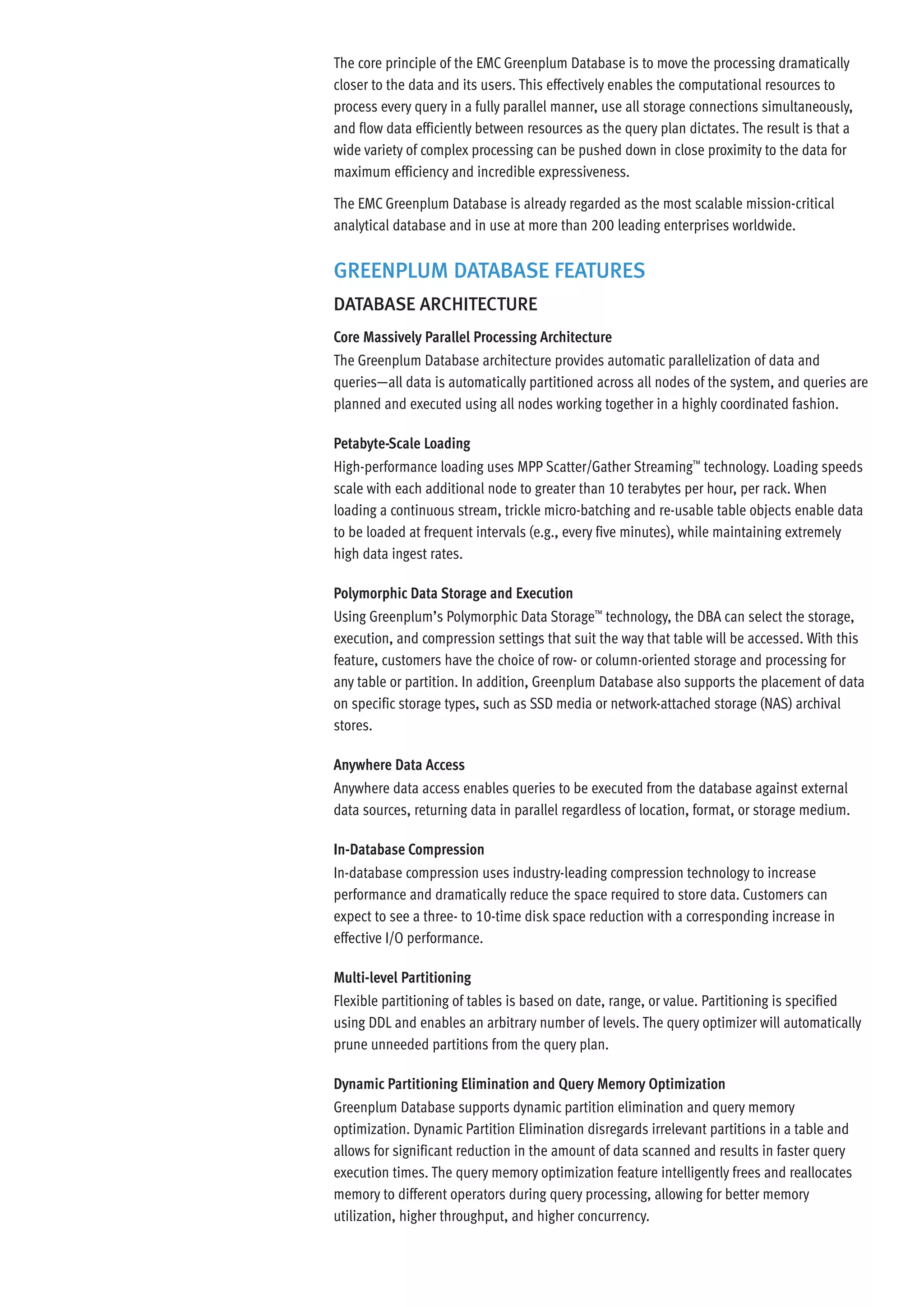 EMC Greenplum Database version 4.2 | PDF