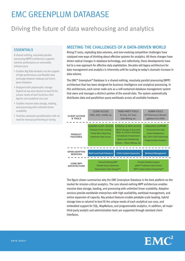 EMC Greenplum Database version 4.2 | PDF | Databases | Computer Software and Applications