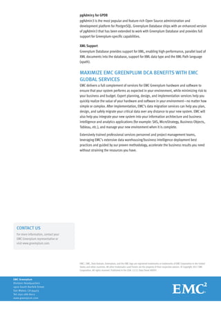 EMC Greenplum Database version 4.2 | PDF