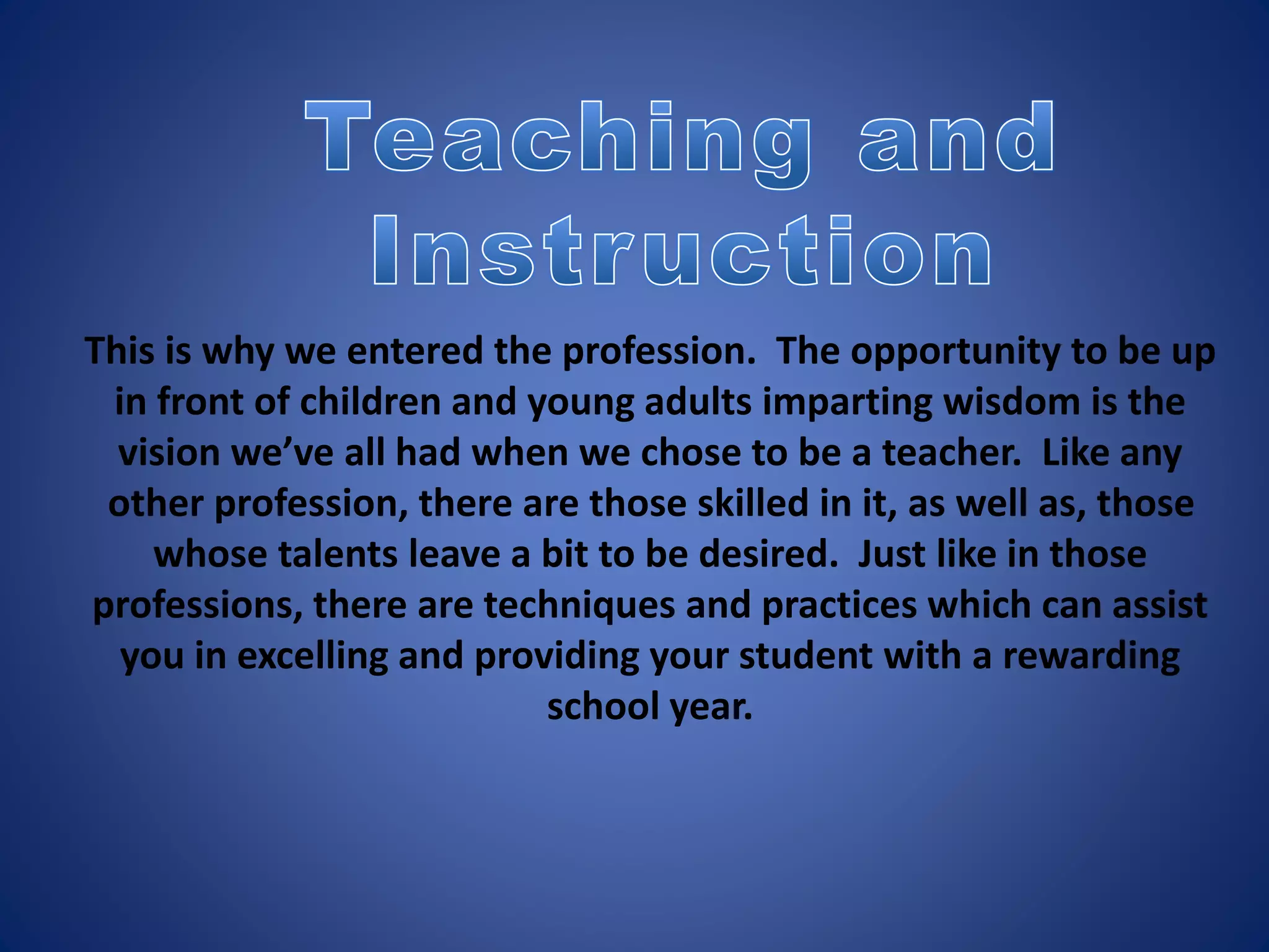 Teaching and instruction | PPTX