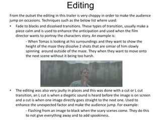 Dystopian Trailer Analysis // The Maze Runner & Children Of Men | PPTX