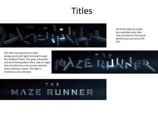 Dystopian Trailer Analysis // The Maze Runner & Children Of Men | PPTX