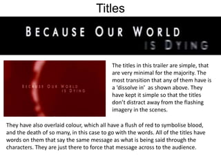 Dystopian Trailer Analysis // The Maze Runner & Children Of Men | PPTX