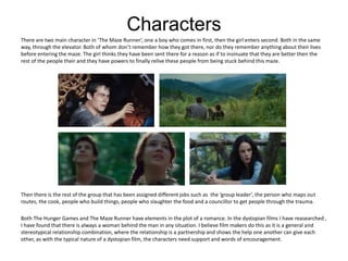 Dystopian Trailer Analysis // The Maze Runner & Children Of Men | PPTX