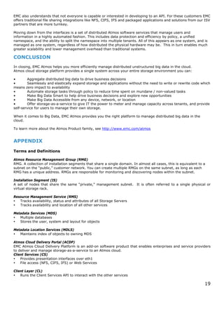 EMC Atmos Cloud Storage Architecture | PDF