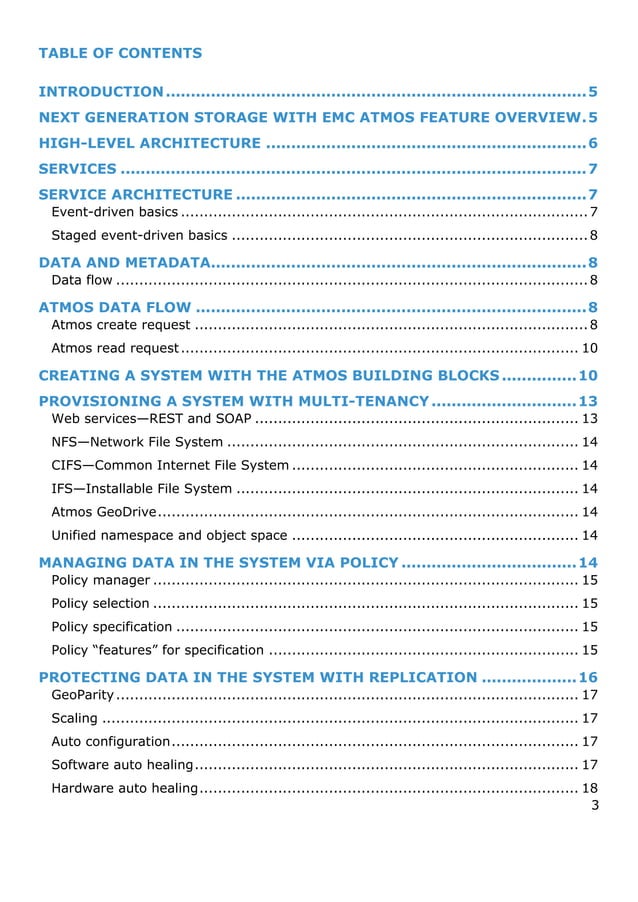 EMC Atmos Cloud Storage Architecture | PDF