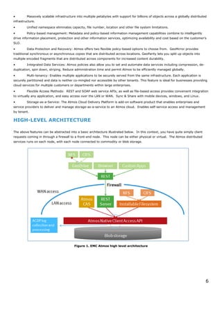 EMC Atmos Cloud Storage Architecture | PDF