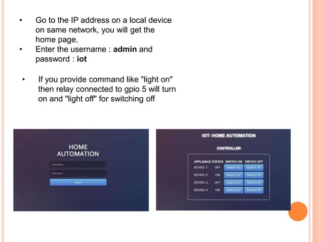 Home Automation System using iot | PPTX | Internet | Computing
