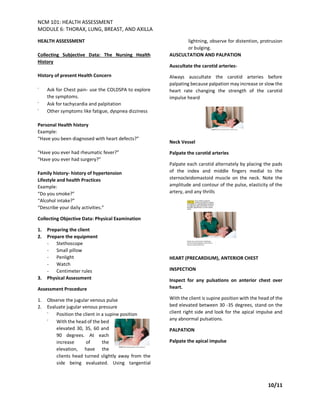 Comprehensive Health Assessment: Thorax, Lung, Breast, and Axilla ...