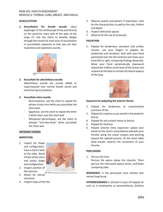 Comprehensive Health Assessment: Thorax, Lung, Breast, and Axilla ...