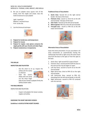 Comprehensive Health Assessment: Thorax, Lung, Breast, and Axilla ...