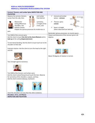 Comprehensive Musculoskeletal System Assessment in Nursing Health | PDF