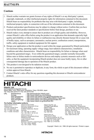 HA17741 General Purpose Operational Amplifier | PDF