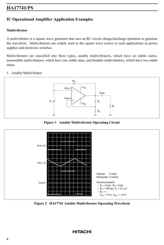 HA17741 General Purpose Operational Amplifier | PDF