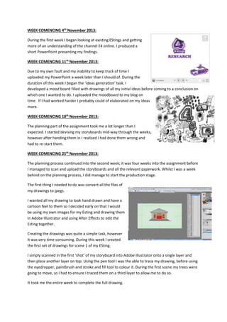 Ha2 productionlogdiary | DOCX