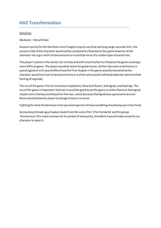 Ha2 transformation game synopsis MPH | DOCX