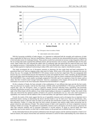 Separability Analysis of Integrated Spaceborne Radar and Optical Data: Sudan Case Study | PDF