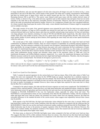 Separability Analysis of Integrated Spaceborne Radar and Optical Data: Sudan Case Study | PDF
